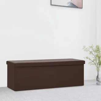 vidaXL Banc de rangement pliable Marron pvc Vidaxl