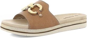 Inblu Chaussons femme couleurs classiques avec cha&icirc;ne dor&eacute;e, semelle int&eacute;rieure douce en tissu rembourr&eacute;, Camel, 38 EU