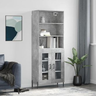 vidaXL Highboard Betongrau 69,5x34x180 cm Holzwerkstoff Vidaxl