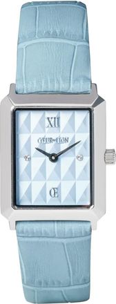 Coeur de Lion Uhr - Uhr Iconic Spikes Sky Blue Silber Armband Leder - Gr. unisize - in Blau - f&uuml;r Damen
