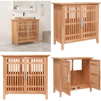 vidaXL Waschbeckenunterschrank 66x29x61,5 cm Massivholz Nussbaum - Holzschrank - Badm&ouml;bel - Nussbaumschreibtisch - Wascht Tisch Unterschrank