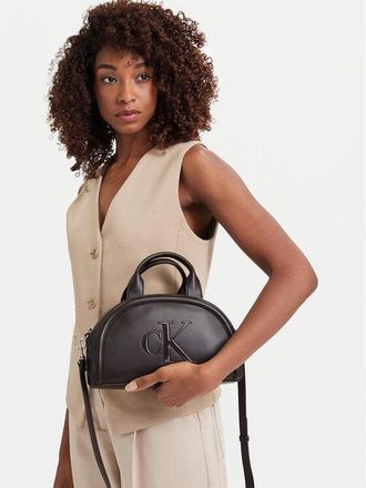 Calvin Klein Handtasche Bold Ck Dome Crossbody LV04F3895G Dunkelbraun