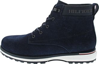 Tommy Hilfiger Herren Low Boot Stiefel Corporate Outdoor Suede Boot aus Leder, Blau (Desert Sky), 42