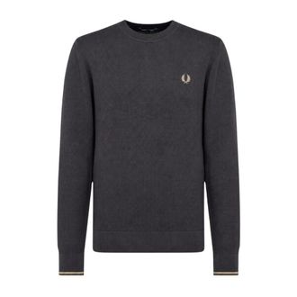 Fred Perry Round-Neck Strickwaren - - Knitwear - Herren - Schwarzk - 2XL