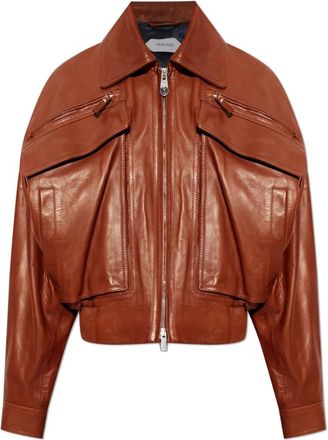 Versace Femme, Vestes, Brun, Taille: 38 FR Blouson en cuir
