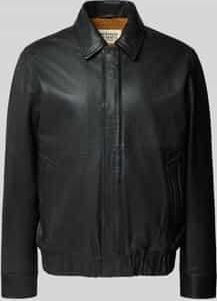 Scotch & Soda Regular Fit Lederjacke aus echtem Schafsleder mit Umlegekragen