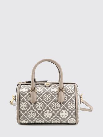 Tory Burch Mini-Henkeltasche Barrel aus Baumwolle mit Monogramm und Logo