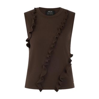 Marc Cain &Auml;rmelloses Top - - Tops - Damen - Braun - L