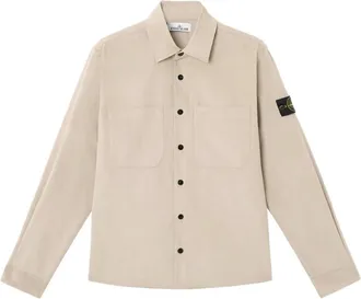 Stone Island Homme, Vestes, Beige, Taille: 2XL Veste Beige à Poches Plaquées