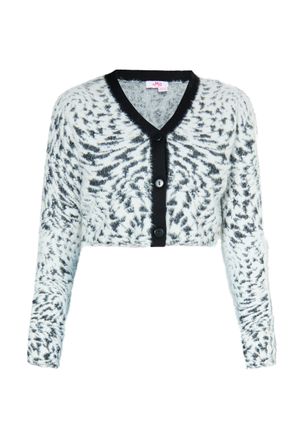 Mymo Strickjacke Damen weiss schwarz