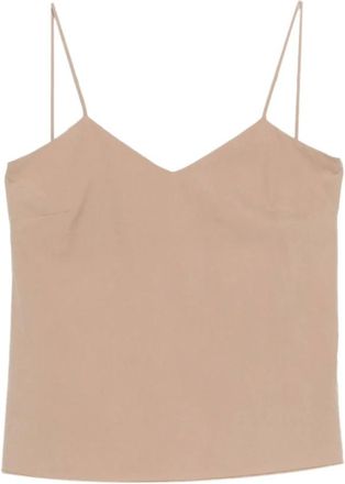 Max Mara Femme, Tops, Beige, Taille: 42 FR Silk Canvas Top
