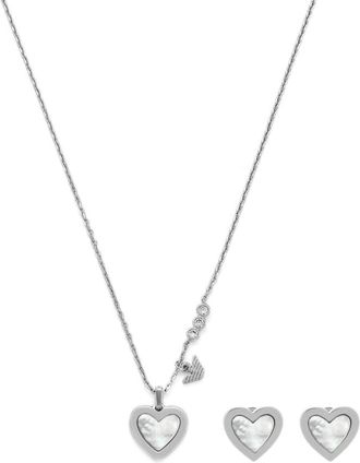 Emporio Armani Damen Silberfarbene Messing-Halskette, EGS3228SET