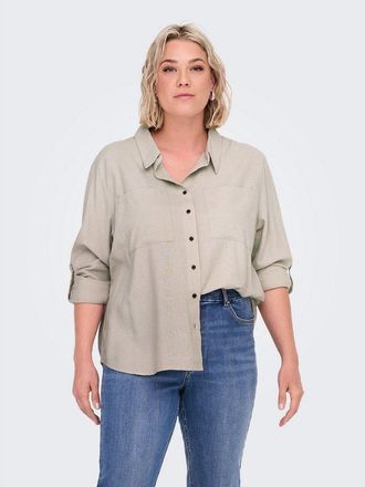Only Carmakoma Langarmbluse CARYASMIN-CARO L/S LINEN SHIRT PNT