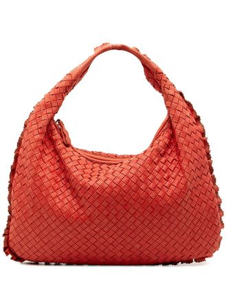 Bottega Veneta 2000-2007 Small Perforated Nappa Intrecciato Veneta hobo bag - Rot