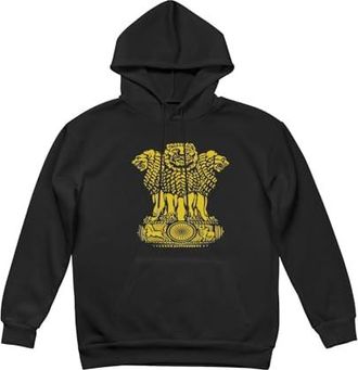 Generic Sweat &Agrave; Capuche Inde Embl&egrave;me National pour Hommes Adultes Et Adolescents Doublure Polaire Sweatshirt pour Patriotes Hoodie Hommes Femmes Pull &Agrave; Capuch