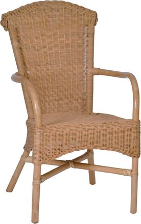 MiaM&ouml;bel Armlehnstuhl 58x95x64 cm Landhausstil Rattan Honig