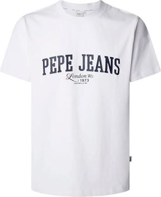 Pepe Jeans London T-Shirt Derril Tee, Blanc (Blanc), XXL, Blanc (Blanc), XXL
