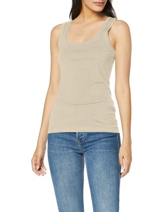 OPUS Damen Top | Tanktop IMILIA Slim aus BCI Cotton Mix beige, 42