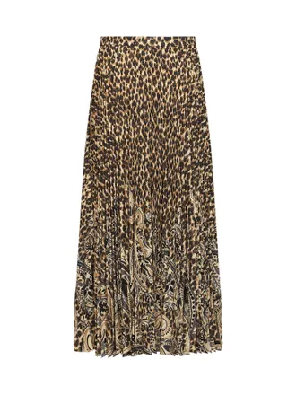 Etro Womens Skirt, Pleated Ankle-Length, Multicolour Polyester