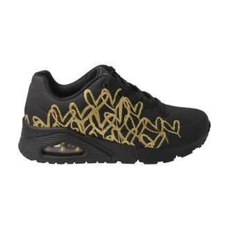 Skechers Black-Gold Heart Sneakers - - Shoes - Damen - Schwarzk - 36 EU