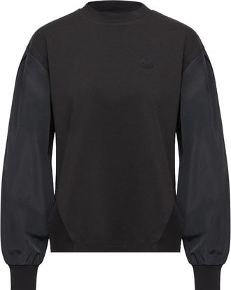 Moncler Moncler Sweat En Jersey De Coton &Agrave; Manches Pliss&eacute;es, Femme, Noir, Taille: Xl