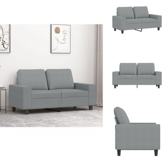 vidaXL 2-Sitzer-Sofa Hellgrau 120 cm Stoff - Couch - 2-Sitzer Sofa - Wohncouch - Grau Sofa - Modernes Sofa