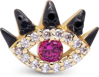 Singularu Einzelner Ohrring Eye Colors. Messing mit 18 kt Goldbeschichtung und Zirkonia. Schmuck f&uuml;r Damen