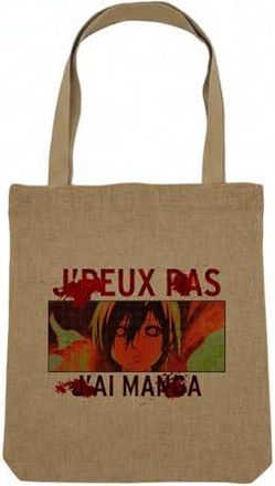 Fabulous Sac Shopping Tote Bag Aspect Lin - Jpeux Pas Jai Manga Touka Anime Otaku Manga Fanart - Sac de Courses Toile Epaisse 360g Beige Naturel Cabas Port&eacute; Ep