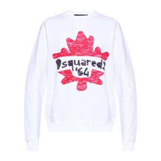 Dsquared2 Wei&szlig;es Sweatshirt maple Leaf 64