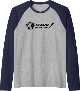 MARVEL Iron Man Stark Industries Logo Black Raglan