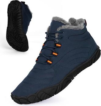 Fienza Barefoot Bottes de randonn&eacute;e dhiver pour homme et femme - Imperm&eacute;ables - Chaudes - Doubl&eacute;es en fourrure - Confortables - Antid&eacute;rapantes - Unisexe, noi