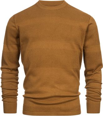 Kronstadt Herren KSHannes Feinstrickpullover mit Rundhals-Ausschnitt | Strickpullover aus 100% Baumwolle für Männer Rubber, XL