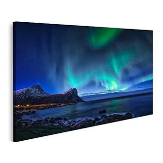 Islandburner Tableau Tableaux aurore bor&eacute;ale ciel nocturne norv&egrave;ge nord aurore bor&eacute;ale ciel norv&egrave;ge Cadre sur Toile Impression Photo Affiches