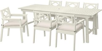 IKEA BONDHOLMEN Tisch+6 Armlehnstühle/außen