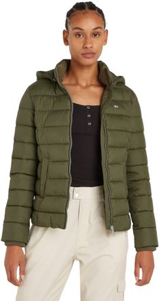 Tommy Jeans Damen Pufferjacke Basic &Uuml;bergangsjacke, Gr&uuml;n (Fatigue Green), XXS