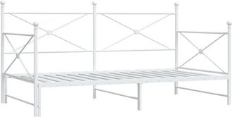 vidaXL Tagesbett Ausziehbar ohne Matratze Weiß 107x203 cm Stahl vidaXL