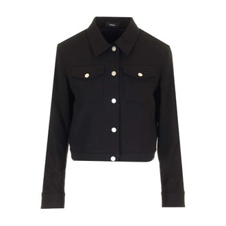 Theory Compact Jersey Jacke - - Jackets - Damen - Schwarzk - 4XS