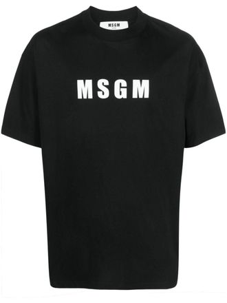 Msgm t-shirt en coton à logo imprimé - Noir
