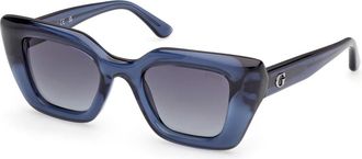 Guess Lunettes de soleil carr&eacute;es Gu00353 - unisex - Accessoires - Bleu - Taille: 48 MM