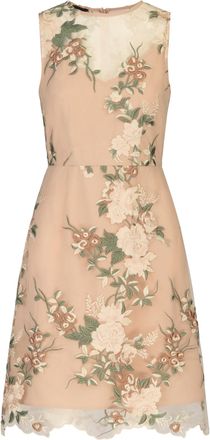 Apart Fashion APART Besticktes Meshkleid mit plastischem Blumenmuster, Nude-Multicolor, 42
