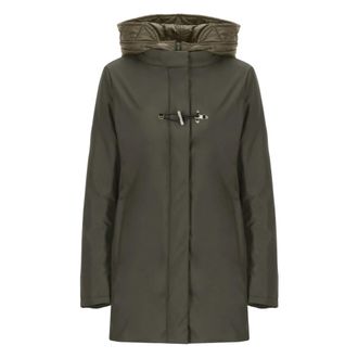 Fay Gr&uuml;ner Kapuzenmantel mit Rei&szlig;verschlusstaschen - - Coats - Damen - Gr&uuml;n - S