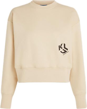 Karl Lagerfeld Karl Lagerfeld Jeans, Damen, Monogramm-Logo-Sweat, Normale Passform, Wood Ash, L