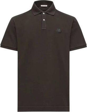 Moncler Polo en piqu&eacute; de coton avec &eacute;cusson logo - Homme - Tops - Vert - Taille: L