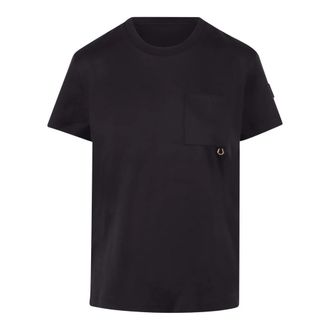 Moncler Baumwoll-T-Shirt mit aufgesetzter Tasche - - Tops - Damen - Schwarzk - L