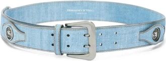 Ermanno Scervino Femme, Accessoires, Bleu, Taille: 75 CM Ceinture Imprim&eacute; Jeans avec Pi&egrave;ces