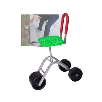 Generic Robuster, Rollbarer Gartenhocker Mit Griff, Faltbarer Gartenwagen Verstellbarem, 360&deg; Drehbarem Sitz, for Rasen Und Garten(Green)