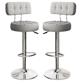 Generic Drehbare, H&ouml;henverstellbare Barhocker (2Er-Set), Gepolstert mit Pu-Leder und R&uuml;ckenlehne, Stabile Metallbeine, 60-80 cm Hoch, Ideal f&uuml;r K&uuml;cheninseln u