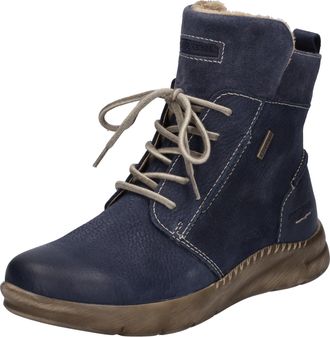 Josef Seibel Damen Schnürstiefeletten Conny 53,Weite G (Normal),Wechselfußbett,wasserdicht,Boots,Stiefel,Bootee,Booties,Ocean,37 EU