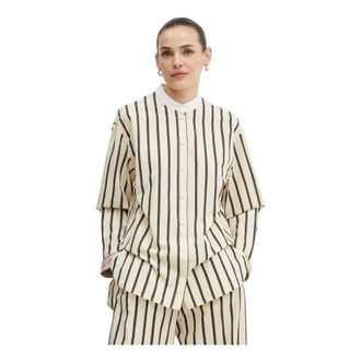 Forte_Forte Hemd mit Streifenmuster - - Blouses & Shirts - Damen - Beige - M