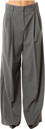 Max Mara Pantalon Adelfi Large - Femme - Pantalons - Gris - Taille: 42 FR